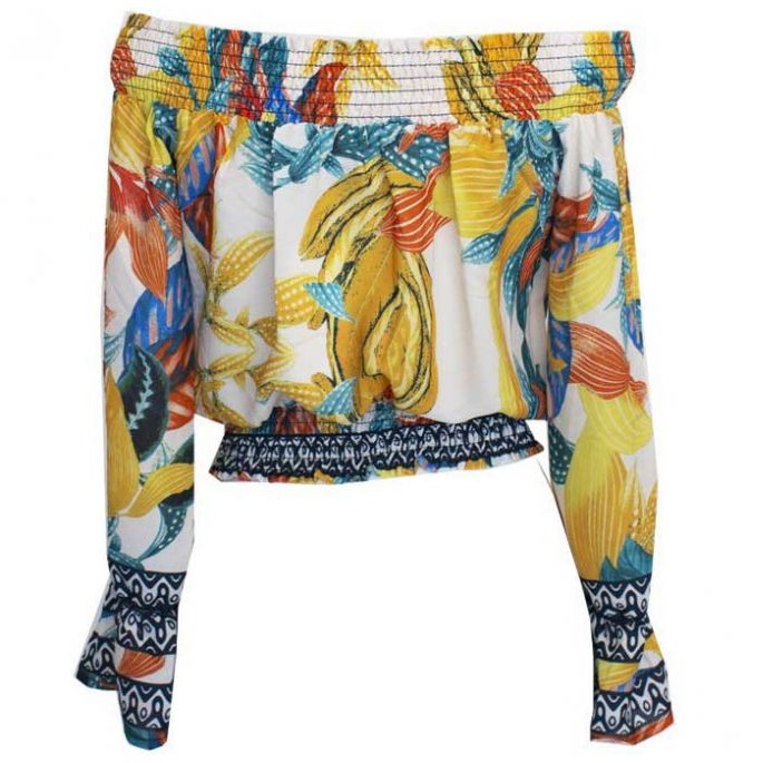 Blusa Estampada off Shouldeer Zoara