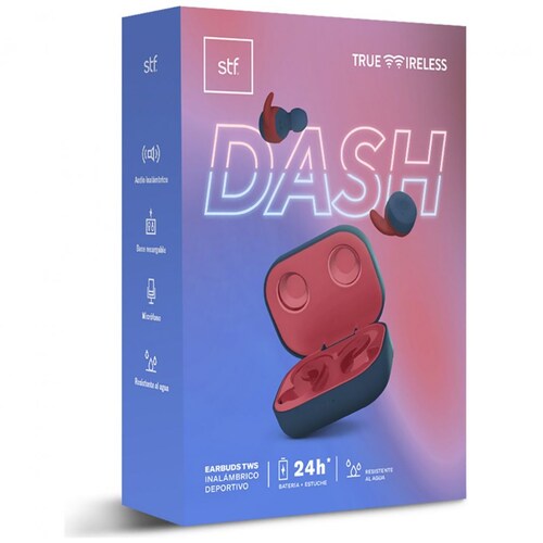 Audífonos Dash: Earbuds Tws Inalámbrico Deportivo -Azu/rojo