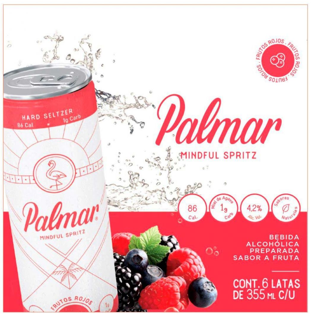 Bebida Alcohólica Hard Seltzer Frutos Rojos Pack 6 X 355 Ml Palmar