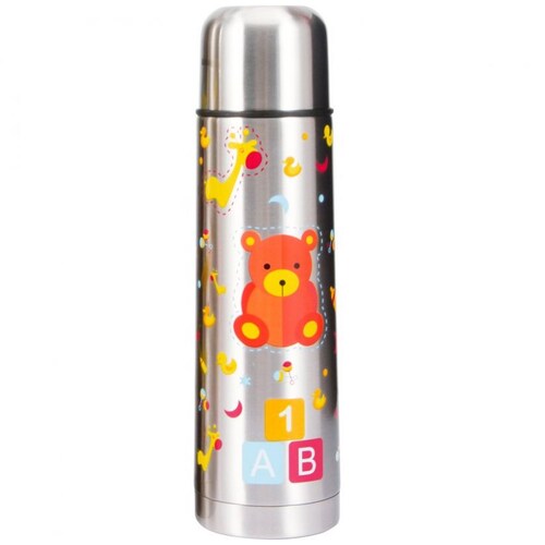 Termo de Acero Inoxidable Doble Pared Steiner Modelo Plateado 500 Ml