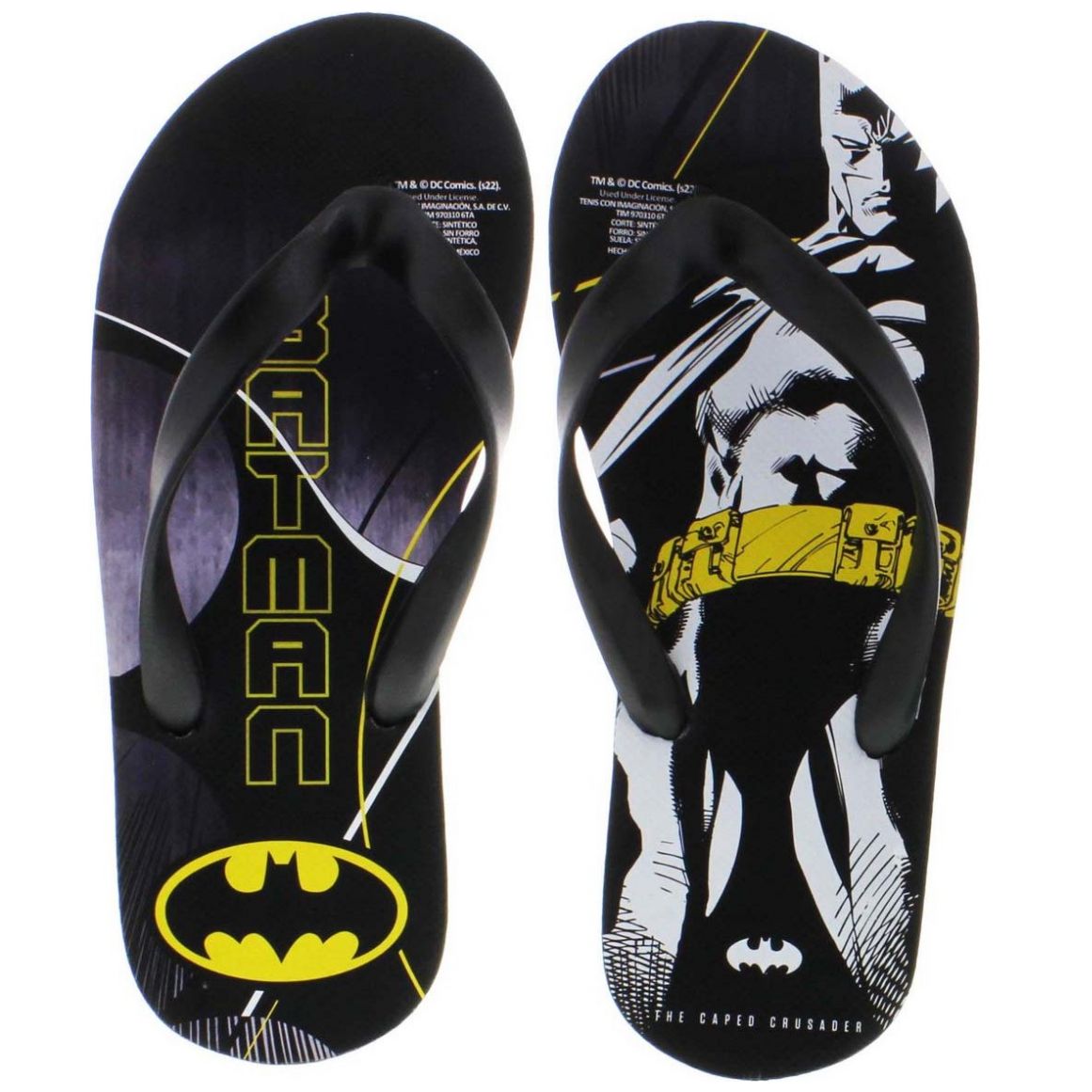 Flip Flop 22-26 Negro Combinado Batman para Niño