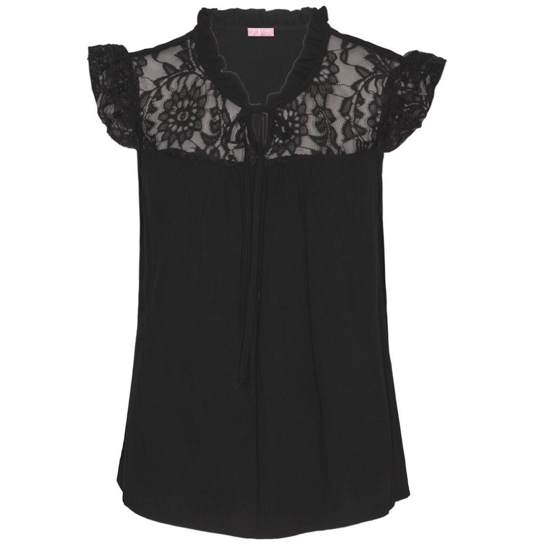 Blusa Manga Olan con Encaje 7J Lady para Mujer