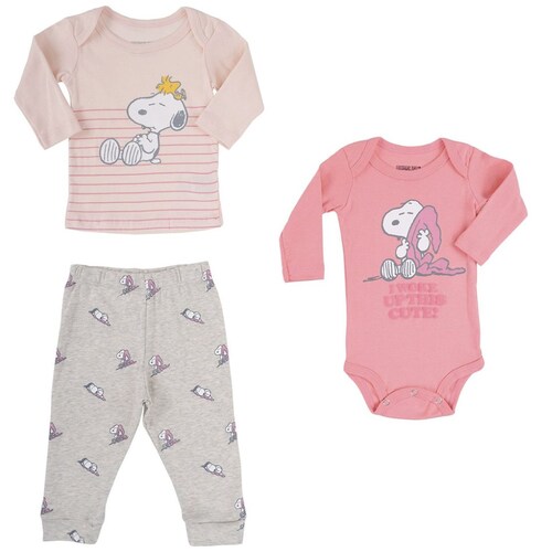 Set 3 Piezas Estampado Snoopy para Bebé