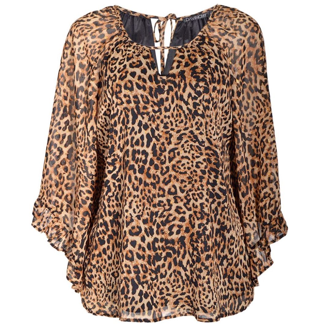 Blusa Manga Larga con Olan Davinchy para Mujer Curvy