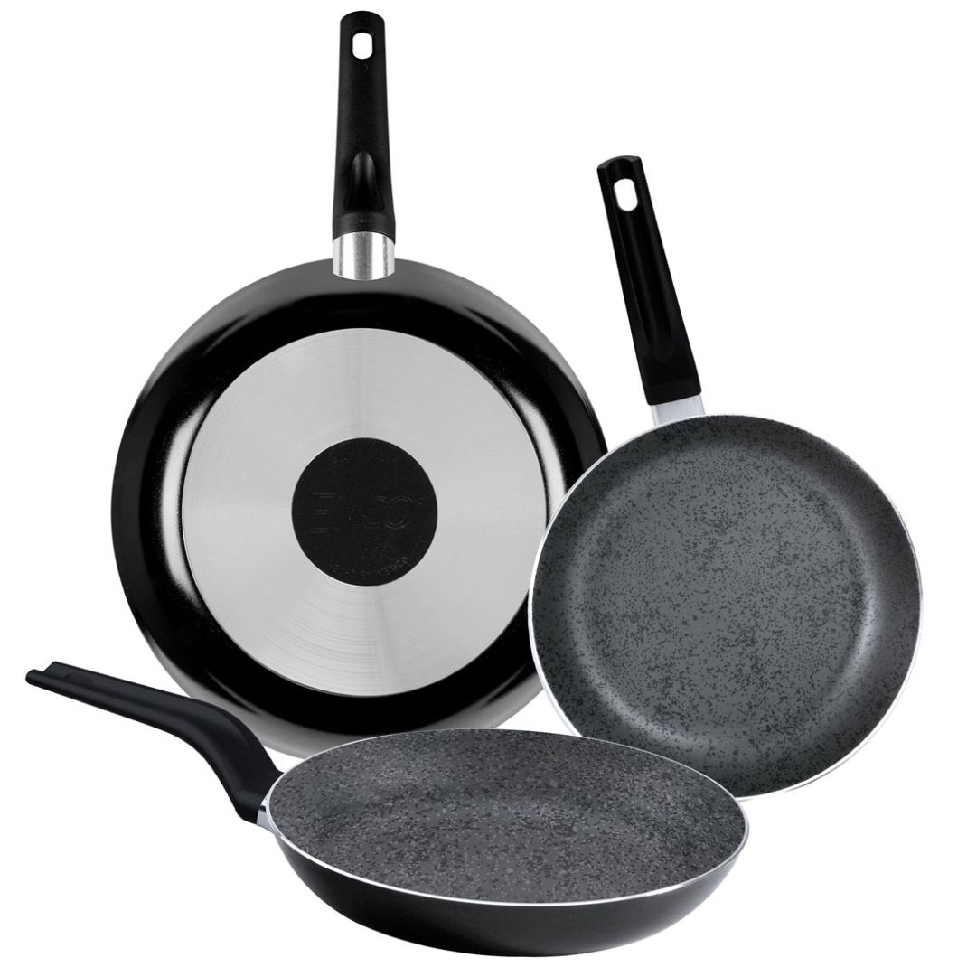 Set 3 Sartenes 20 24 30 Cm Aluminio Gris Ekco