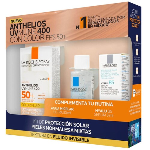 Kit Protector Solar Piel Normal a Mixta con Color Fluido