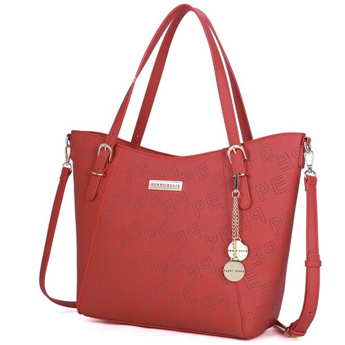 Bolsa Estilo Tote Marca Perry Ellis Color Rojo