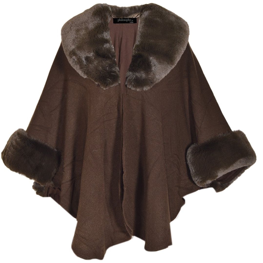 Capa para Mujer Larga con Solapa Y Pelo Nicole & Jolie