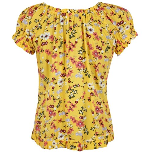 Blusa Just By Basel Manga Corta Cuello Redondo Diseño Mini Floral