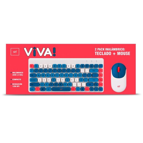 Teclado+ Mouse Stf Inalámbricos Juno Azul