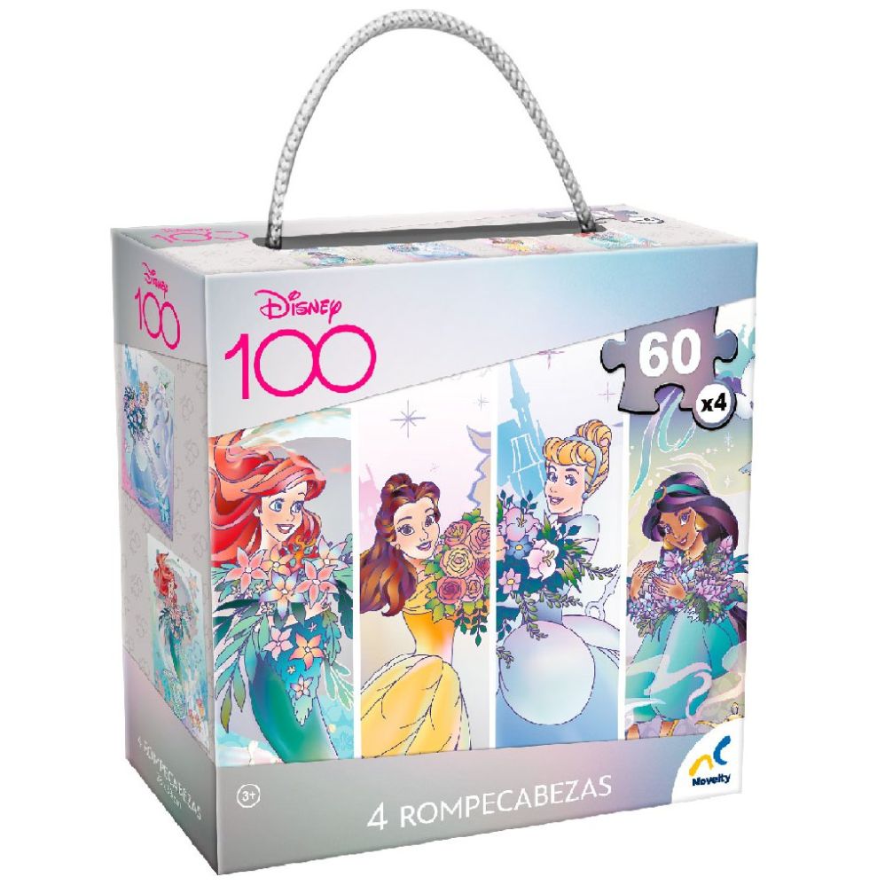 Disney 100 Rompecabezas 4 en 1 Princesas 60 Pz Cada uno