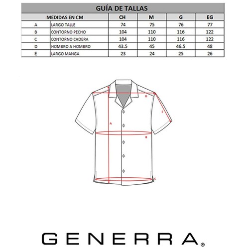 Camisa para Hombre Manga Corta Generra
