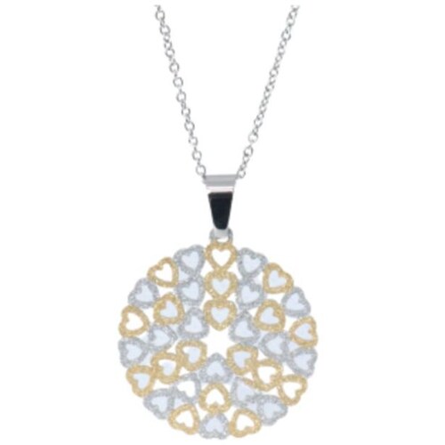 Collar Circular con Diseño de Corazones de Acero