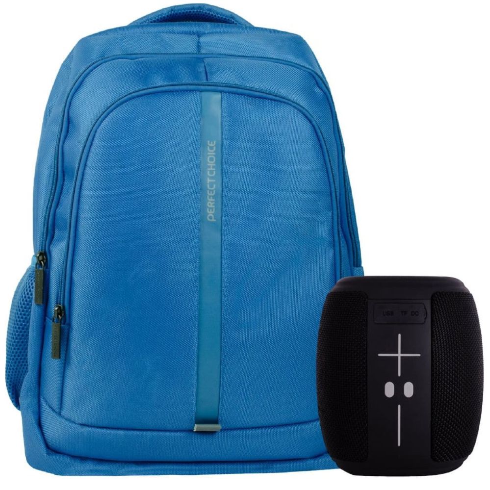 Mochila Portalaptop Perfect Choice Essentials Azul+ Bocina Novel Drum