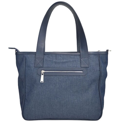 Bolsa Huser de Mezclilla Tipo Tote Azul Marino