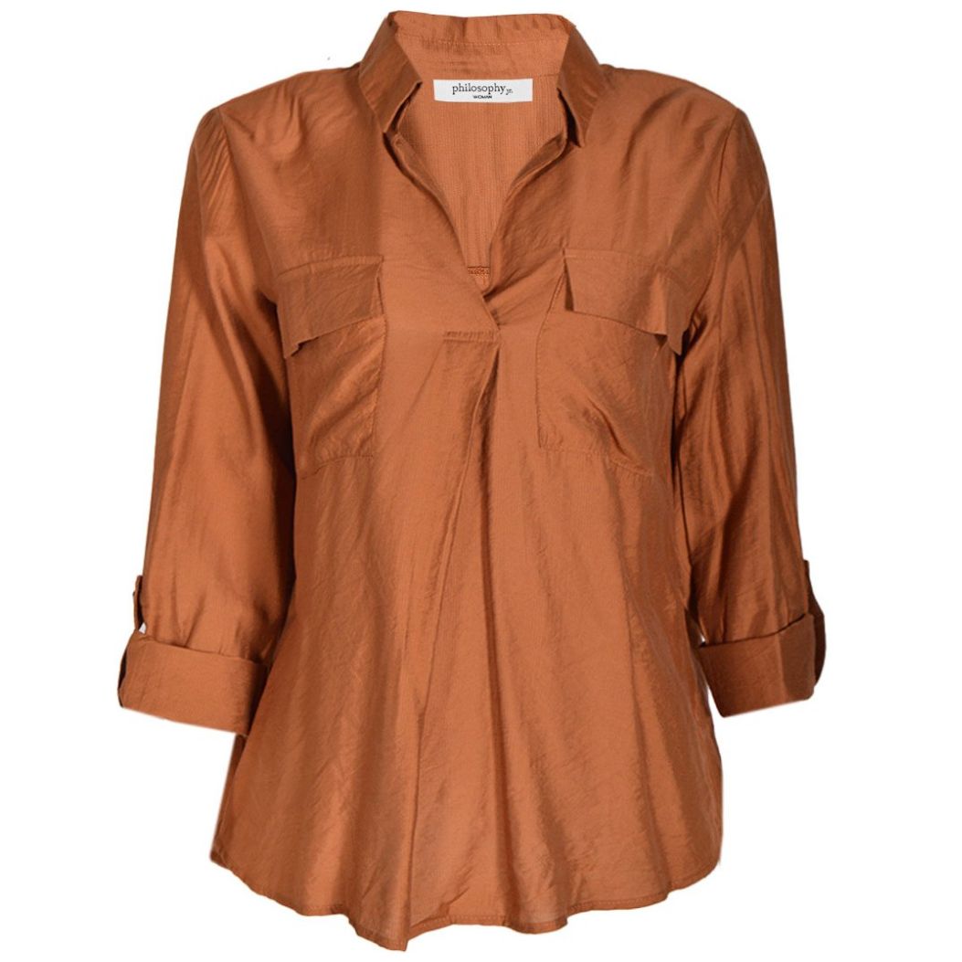 Blusa para Mujer, Lisa, con Elevación en Manga Philosophy Woman