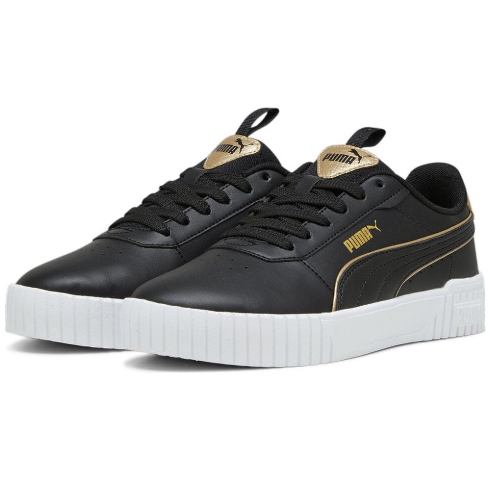 Tenis Casual Suela Ancha Negro con Oro Puma