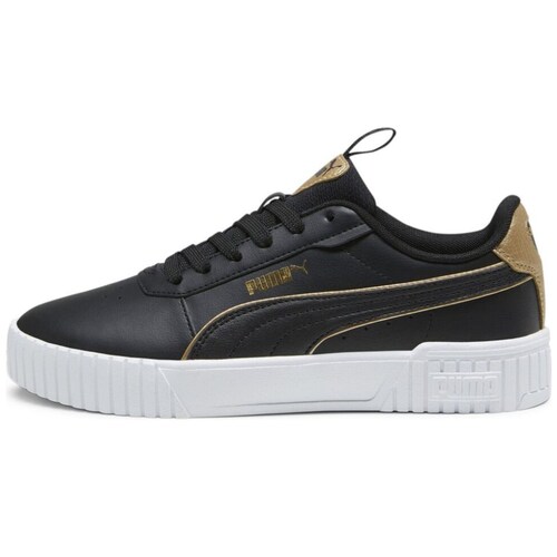 Tenis Casual Suela Ancha Negro con Oro Puma