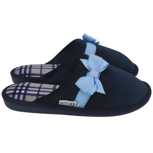 Pantufla Azul Destalonada con Moño Arra