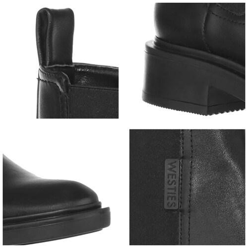 Botín Negro con Punta Redonda Westies