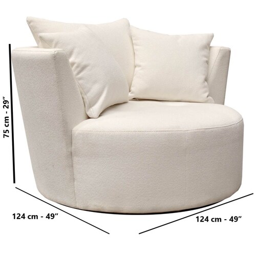Sillón Ocasional Ingrid Tela Blanco Liz