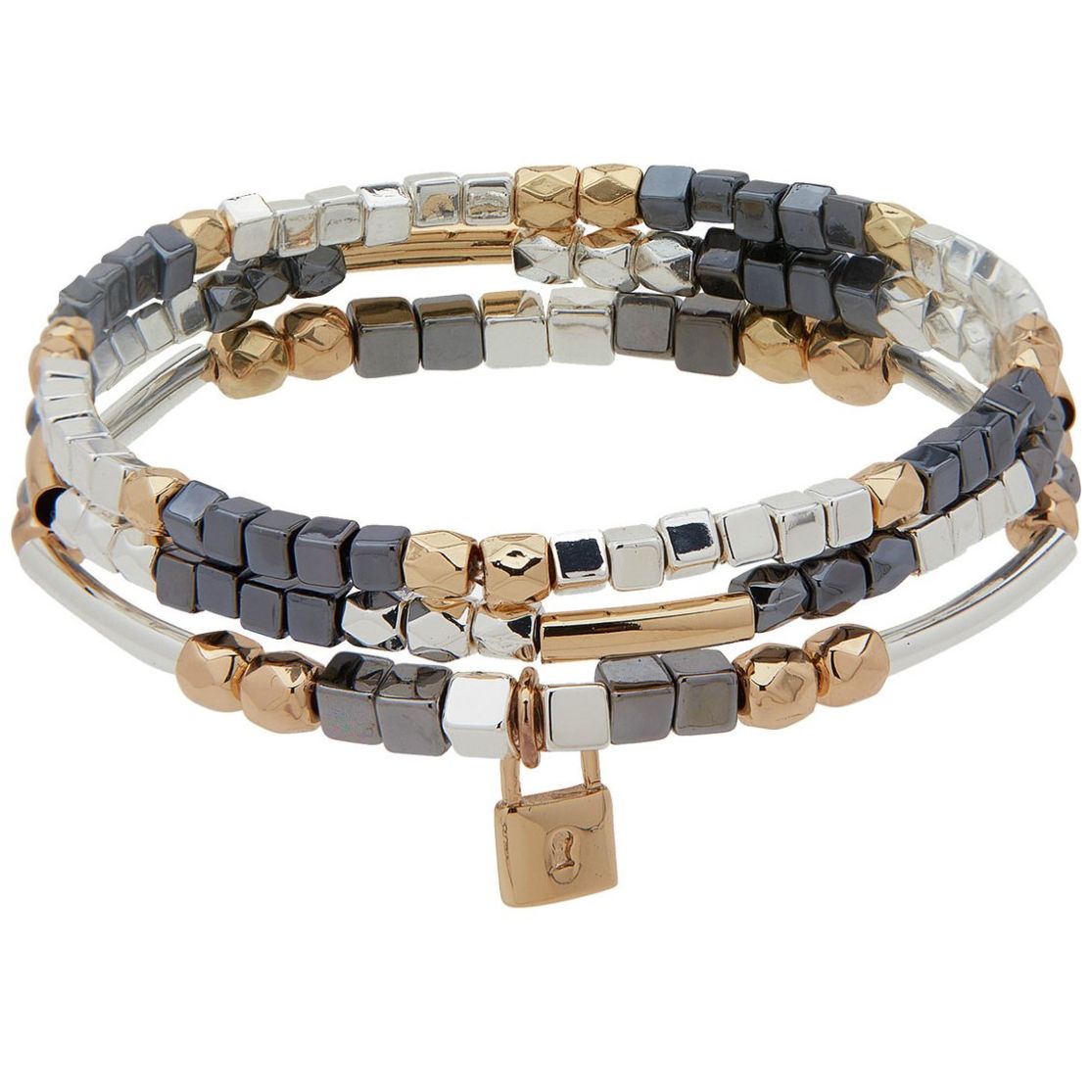 Box Pulsera Marca Nine West Color Bitono Acabado Brillante