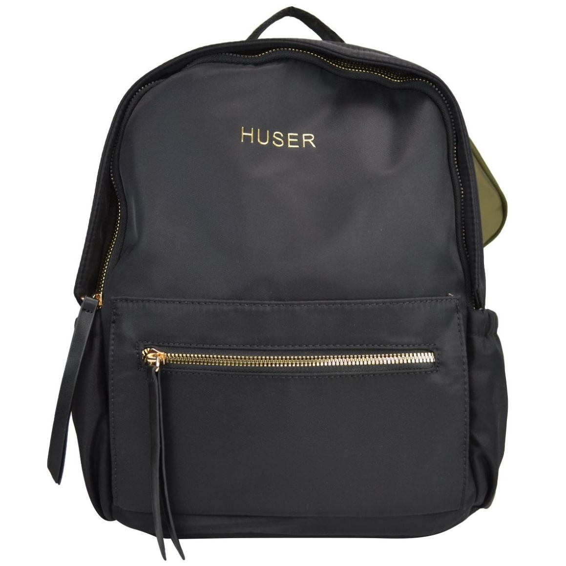 Bolsa Huser Tipo Backpack Color Negro con Cosmetiquera.