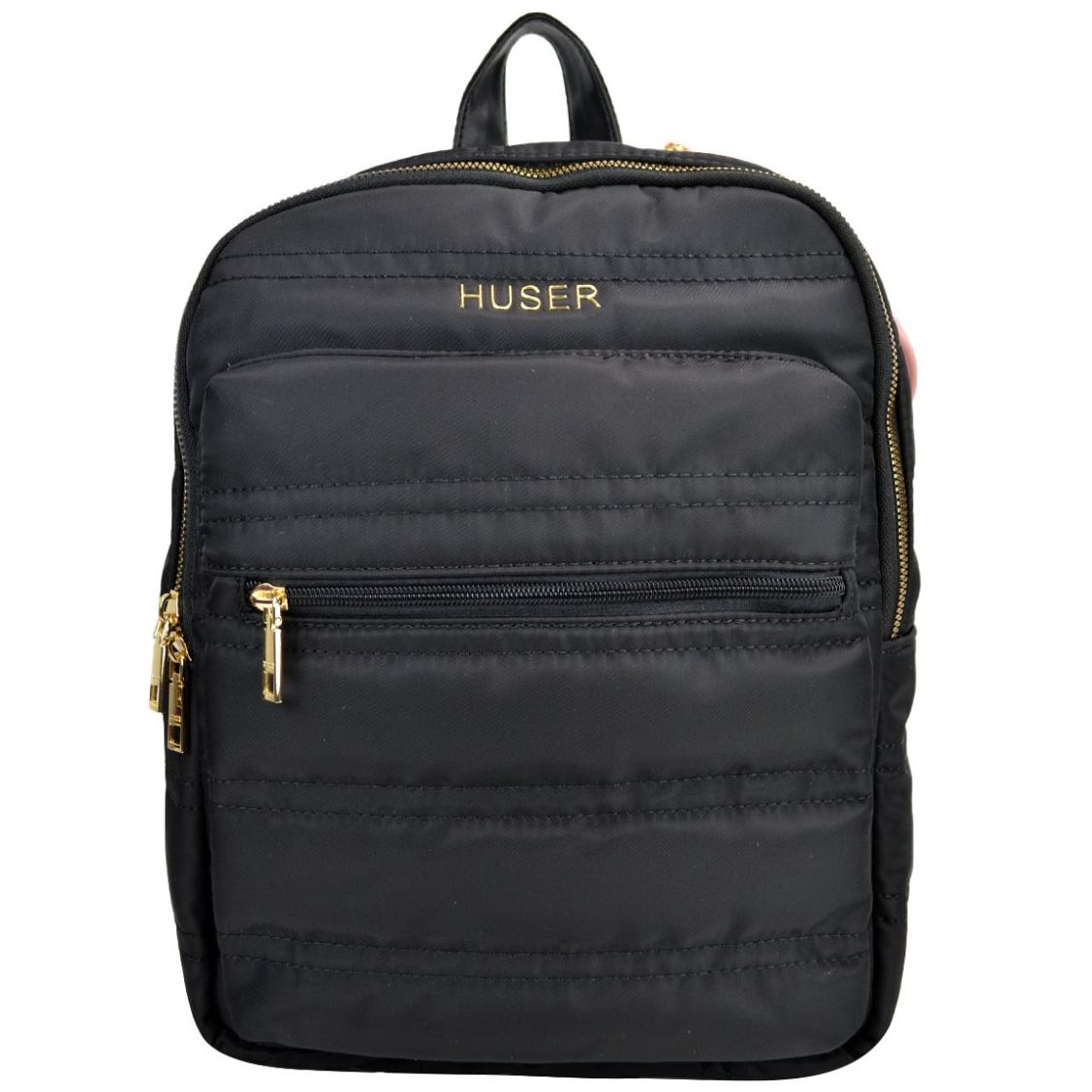 Bolsa Huser Tipo Backpack Color Negro con Cosmetiquera.