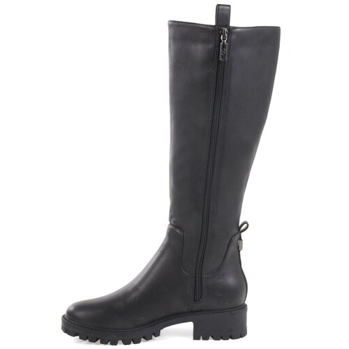 Bota Tubo Alto con Embozado en Talón Y Pin Negro Cloe