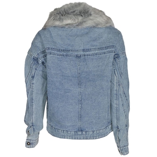 Chamarra de Mezclilla con Pelo en Cuello para Mujer Philosophy Woman