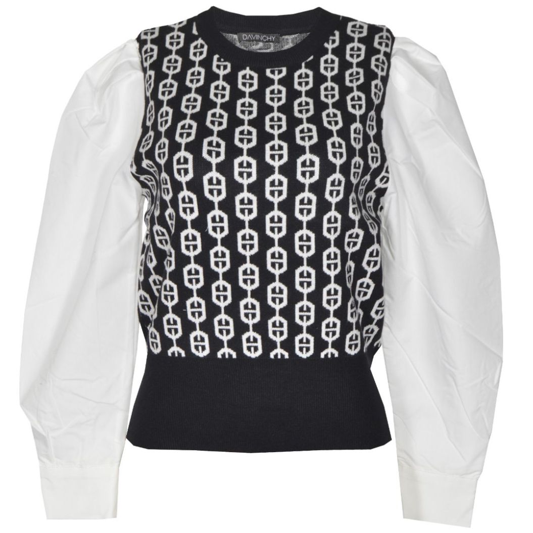 Suéter Estampado con Manga en Combinación para Mujer Davinchy