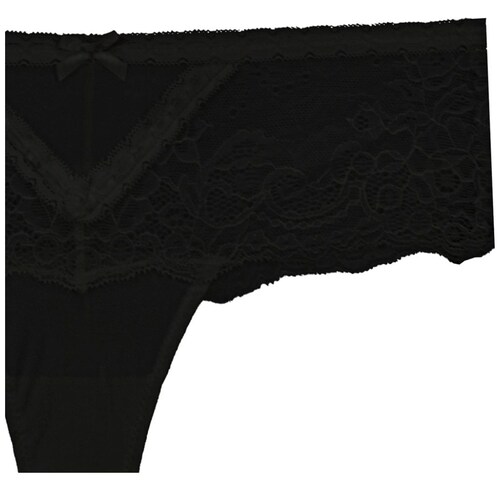 Tanga Negra de Encaje Vicky Form