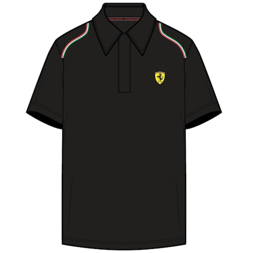 Playera Tipo Polo Negra Ferrari Race Puma Para Hombre
