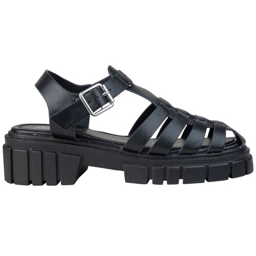 Sandalia Ajustable Multitiras Negra Jeanious para Mujer