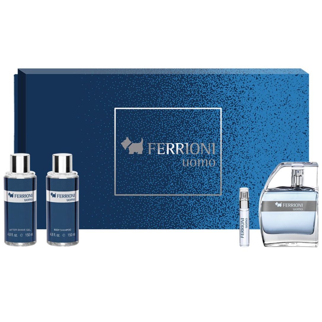 Set Eau de Toilette Ferrioni Uomo 100 Ml + Bs 150 Ml + Asg 150 Ml ...