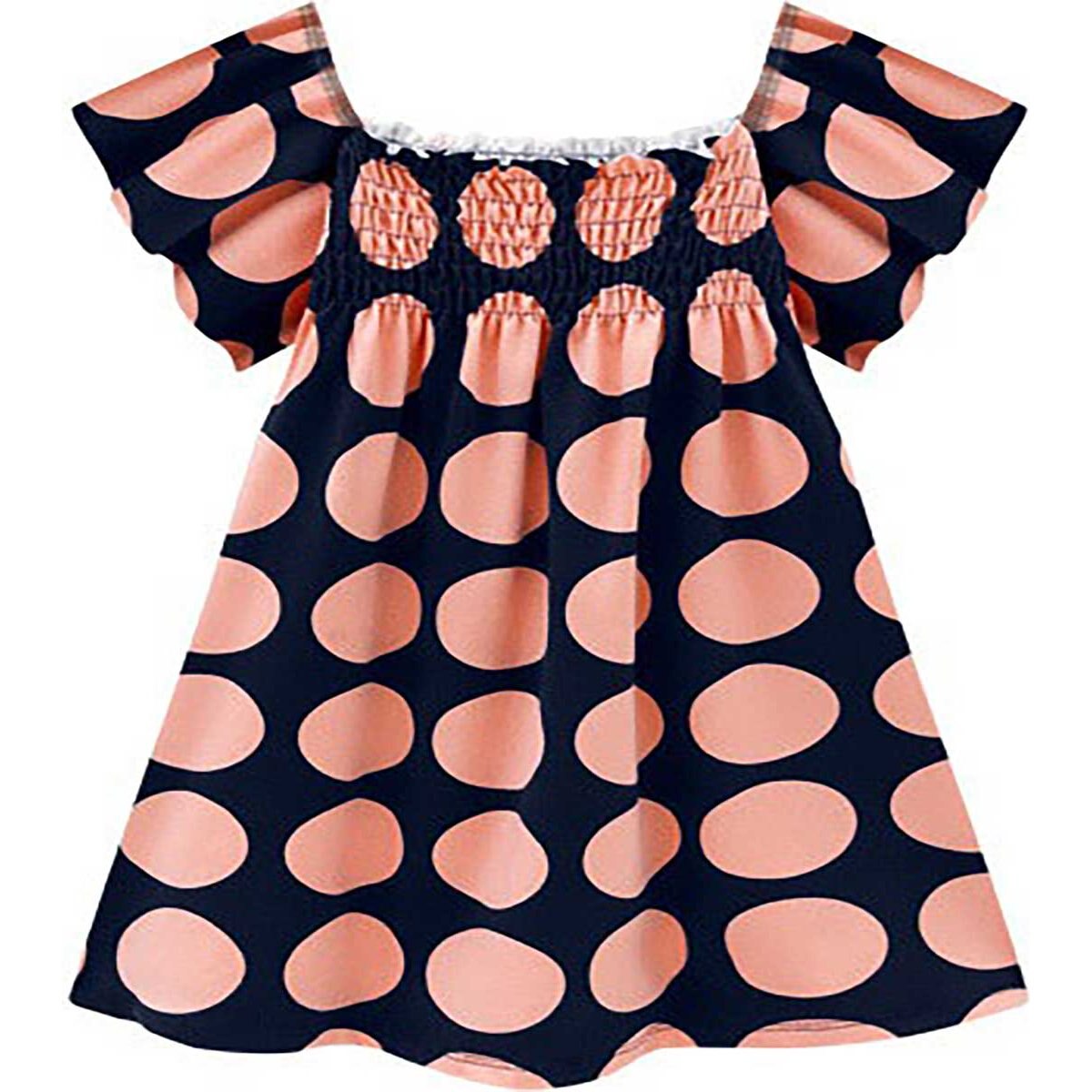 Vestido para Niña Manga Corta Estampado de Puntos Grandes Milon