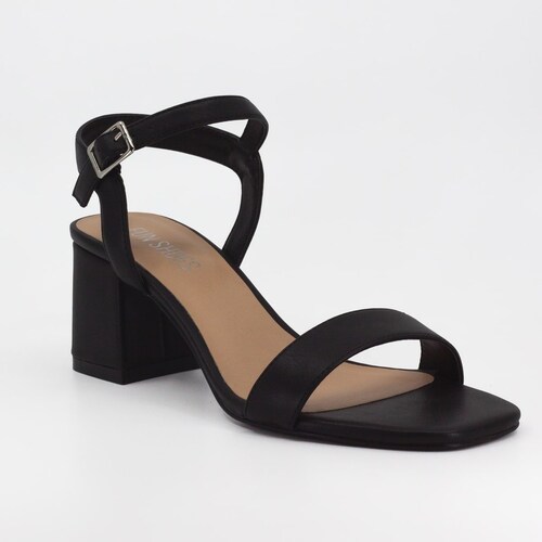 Sandalia con Tacón Negra Fun Shoes para Mujer