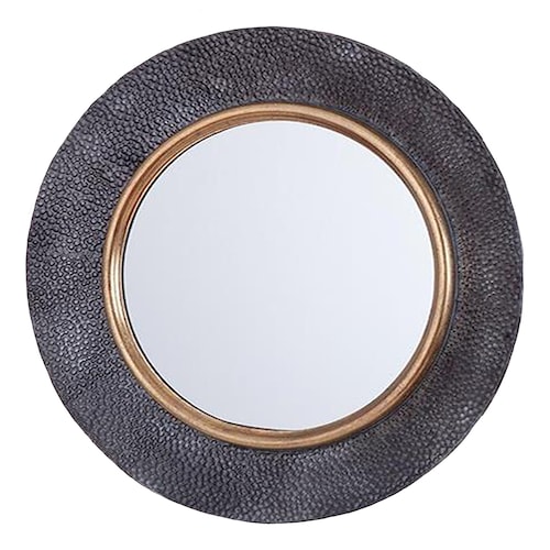 Espejo de Pared Redondo Texturizado Negro Mate Mideko