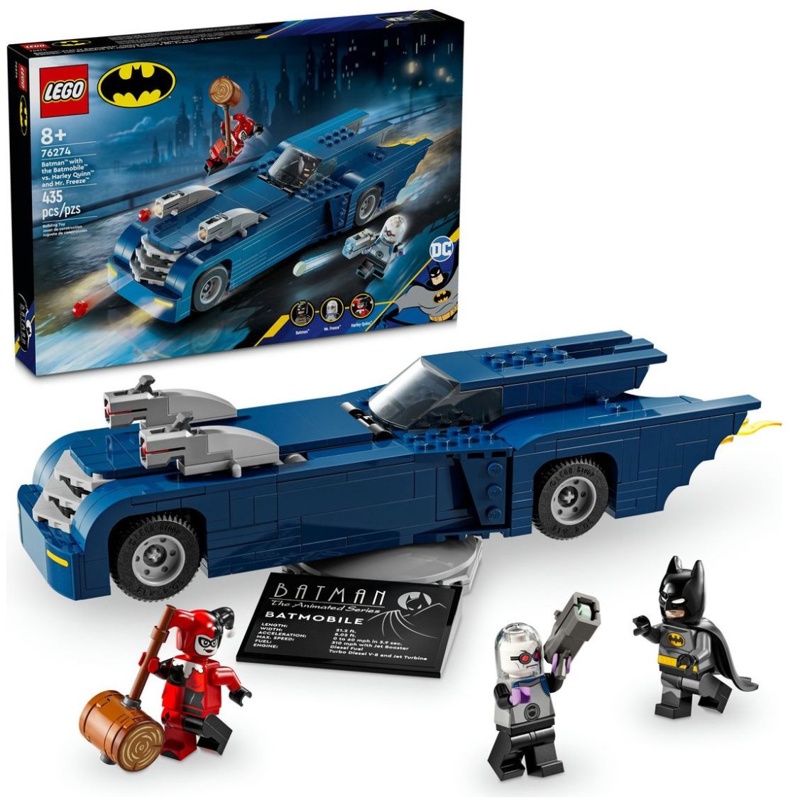 Dc Batman Batman con Batimóvil Vs. Harley Quinn Y Mr. Freeze 76274 Lego