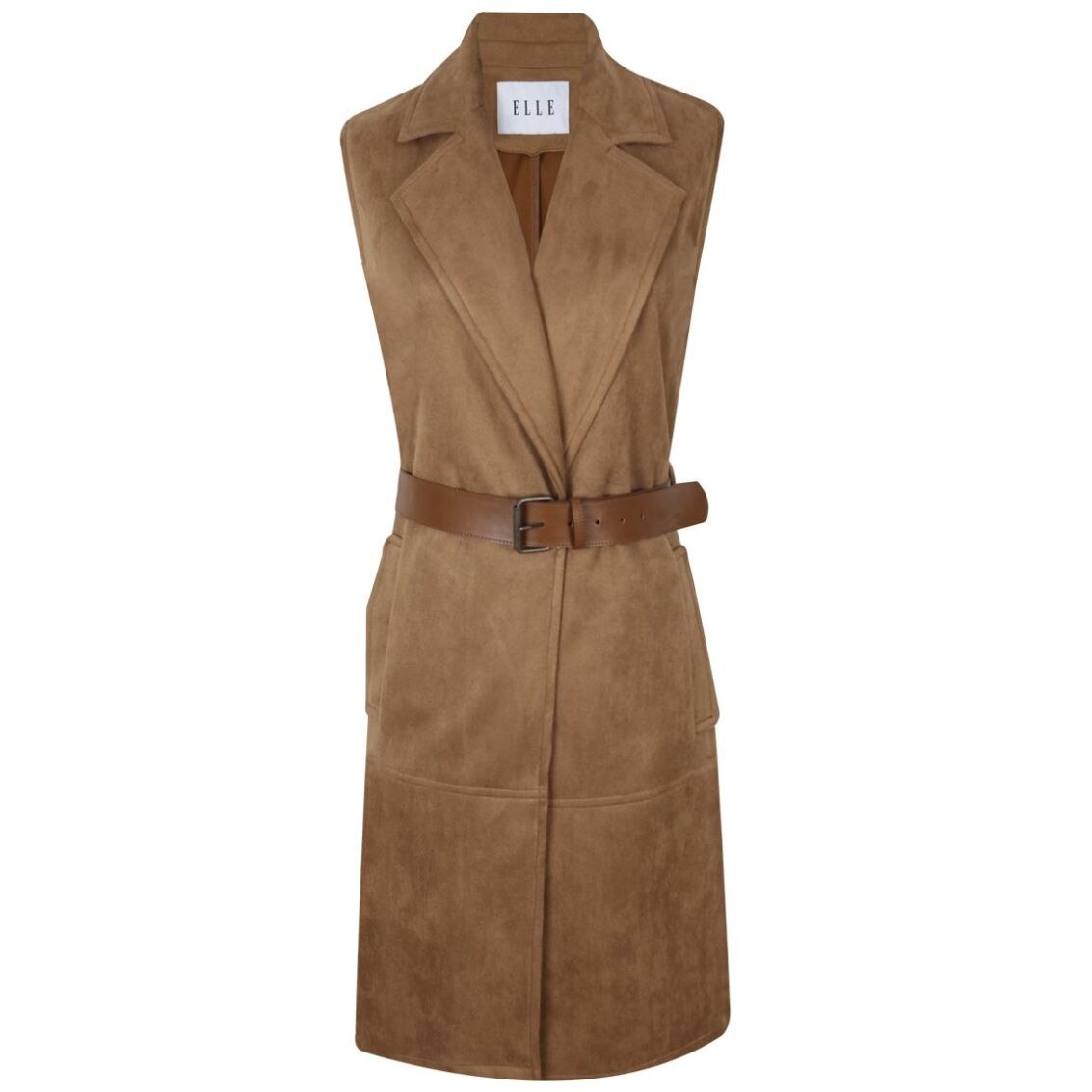 Chaleco Largo con Solapa para Mujer Elle