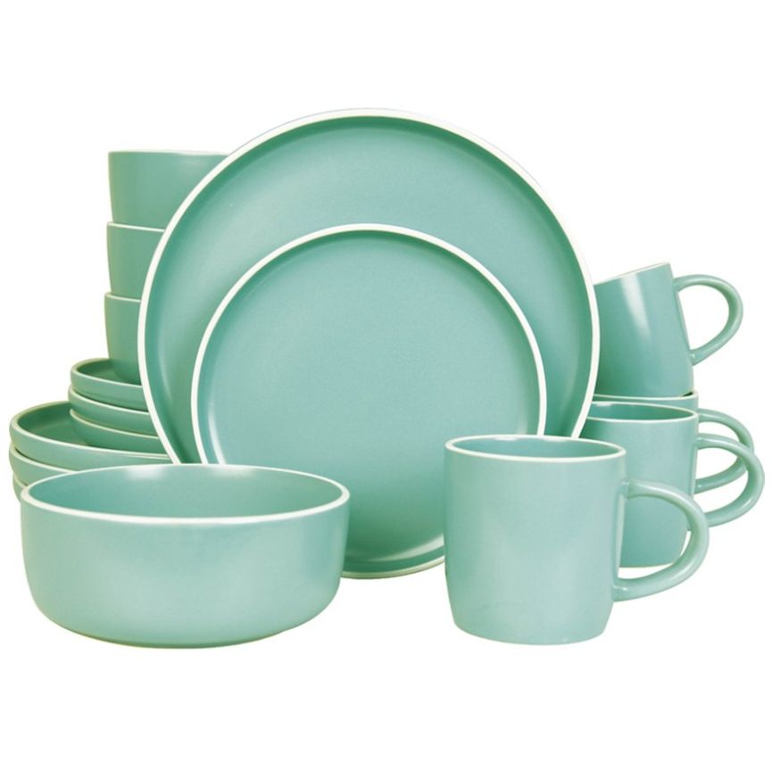 Vajilla 16 Piezas Azul Turquesa Kasablanca