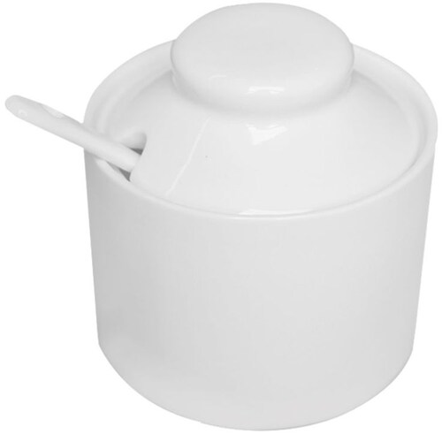 Azucarera con Tapa y Cuchara Porcelana Chefmaker