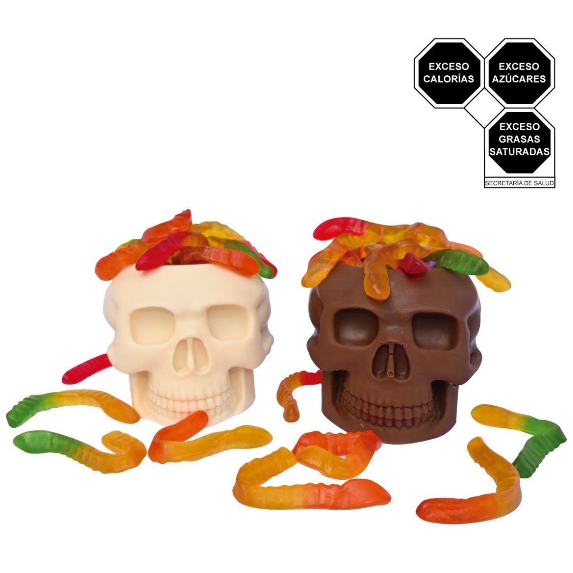 Calavera de Chocolate Rellena de Gomitas Halloween 2024