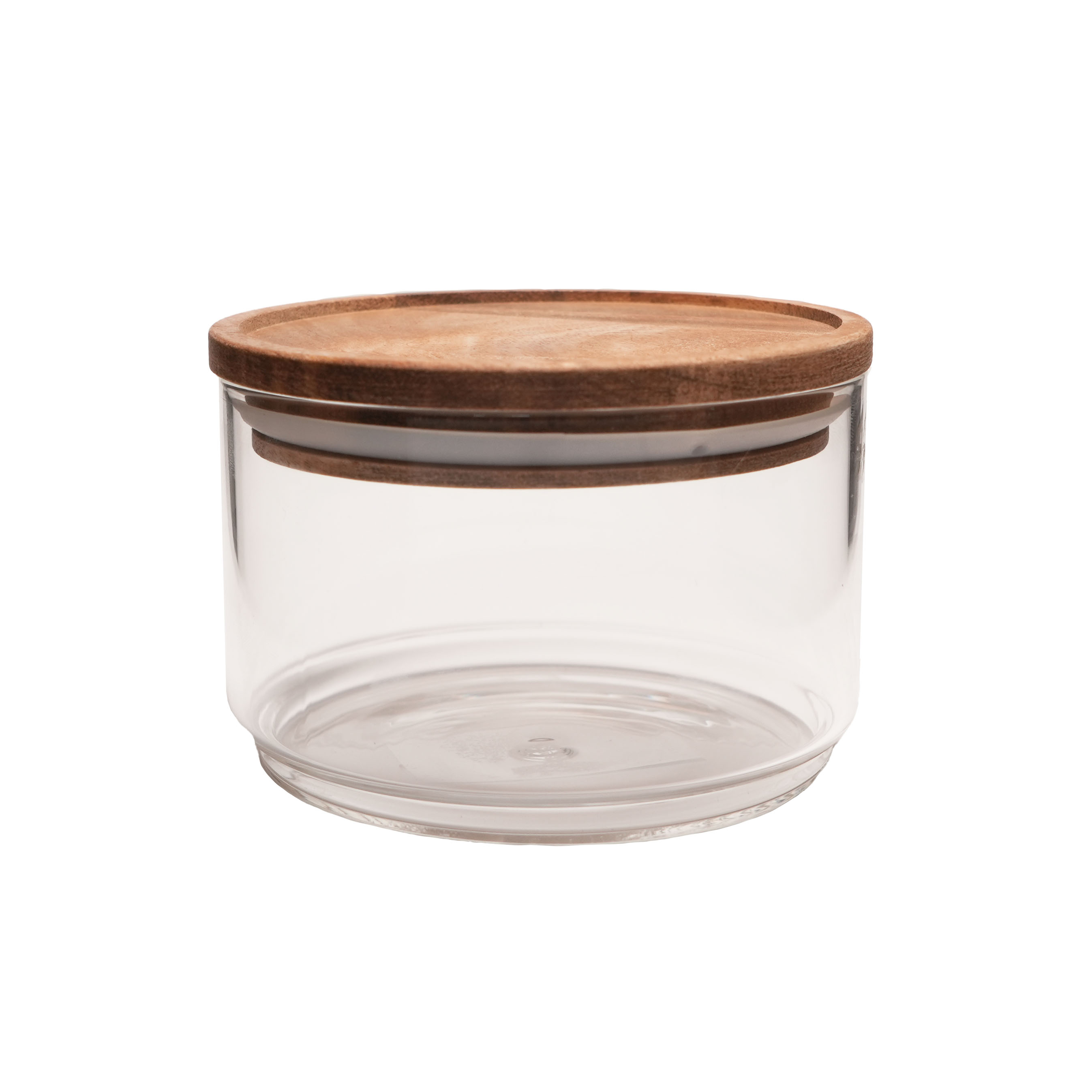 Recipiente Lisa Grande Vidrio con Tapa de Madera 400 Ml Home Nature