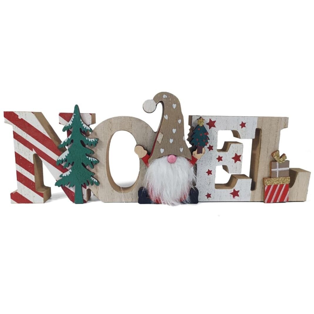 Letras de Madera Noel Santa 29 Cm Atlas Global