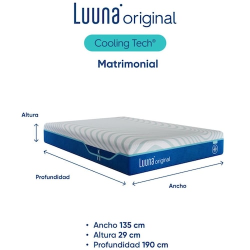 Colchón Matrimonial Original Cooling Suave Luuna