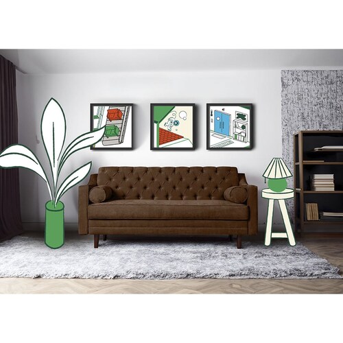 Sofá Cama Ambrosi Chocolate Makora Beehive