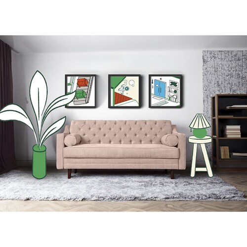 Sofá Cama Ambrosi Rosa Makora Beehive