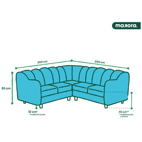 Sala Esquinera Sabbat Rosa Makora