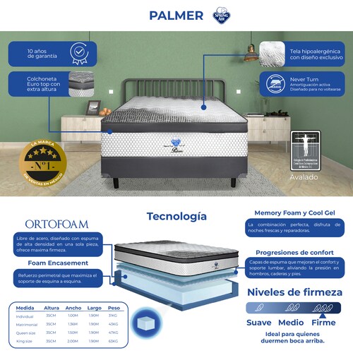 Colchón Queen Size Spring Air Palmer